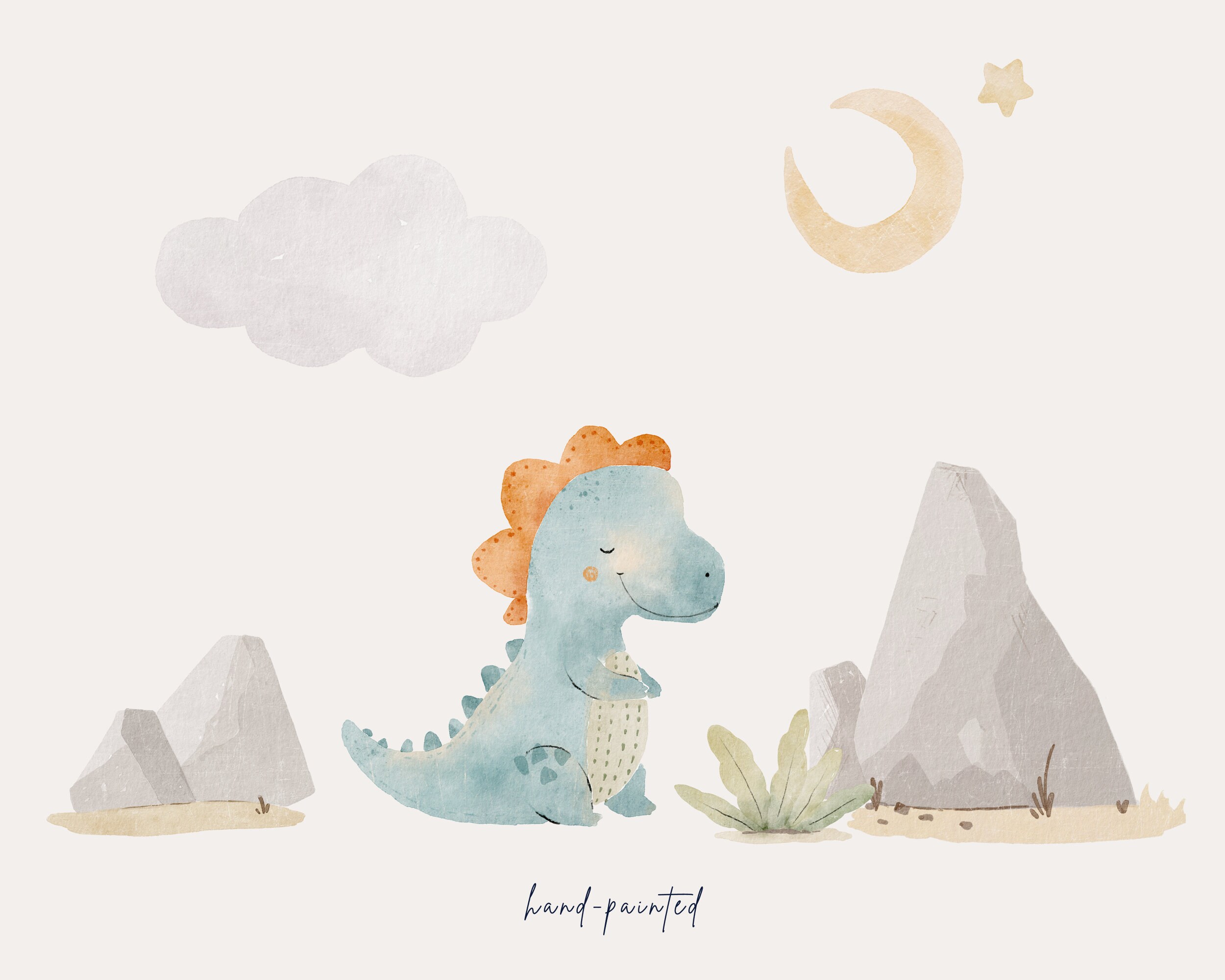 Watercolor Dinosaur Clipart, Baby Boy Clipart, Cute Baby Dinosaur ...