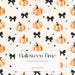 Watercolor Halloween Pumpkins Bows Seamless Pattern, Cute Halloween ...