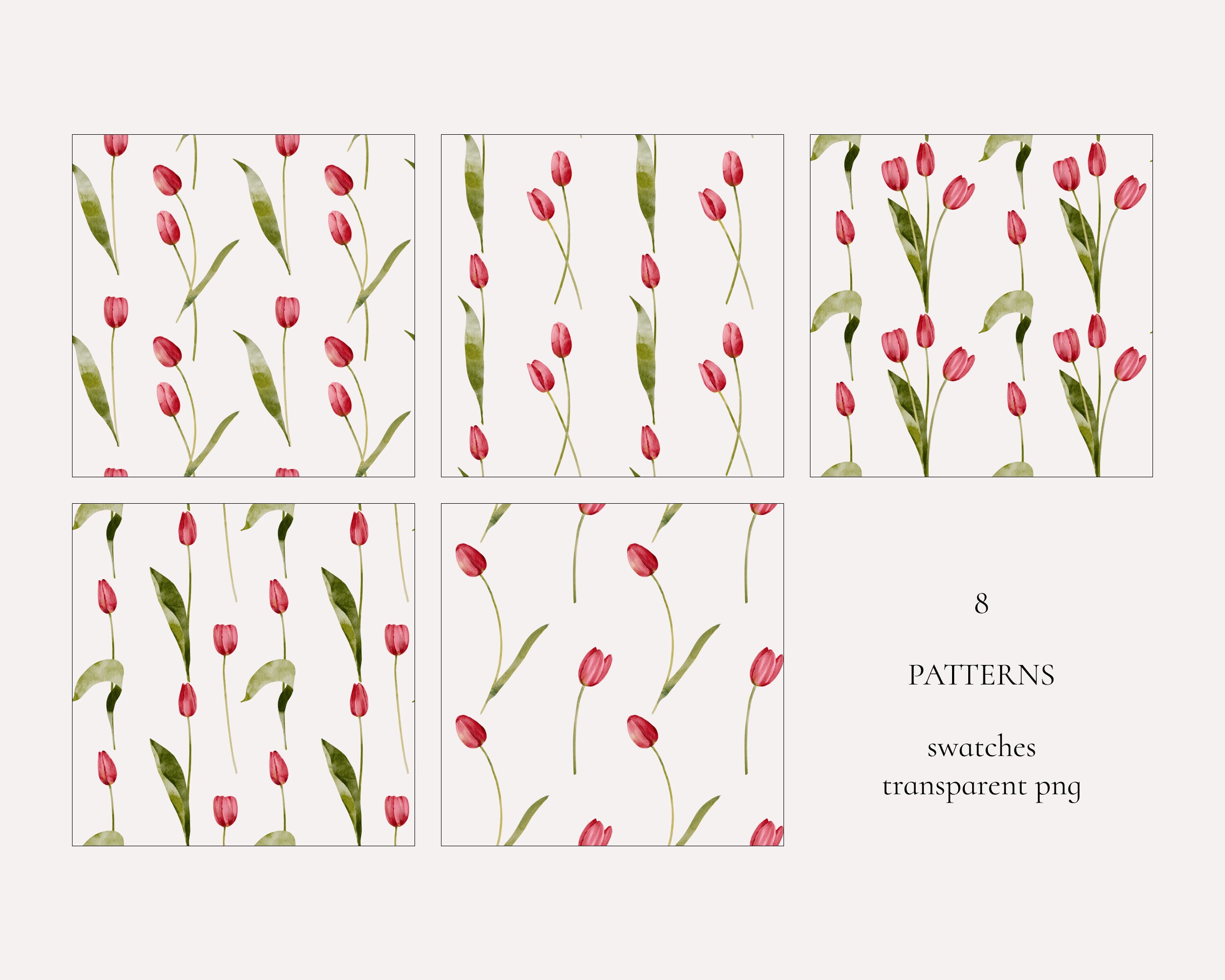 Watercolor Red Tulip Clipart Bundle, Spring Floral Clipart, Tulip ...