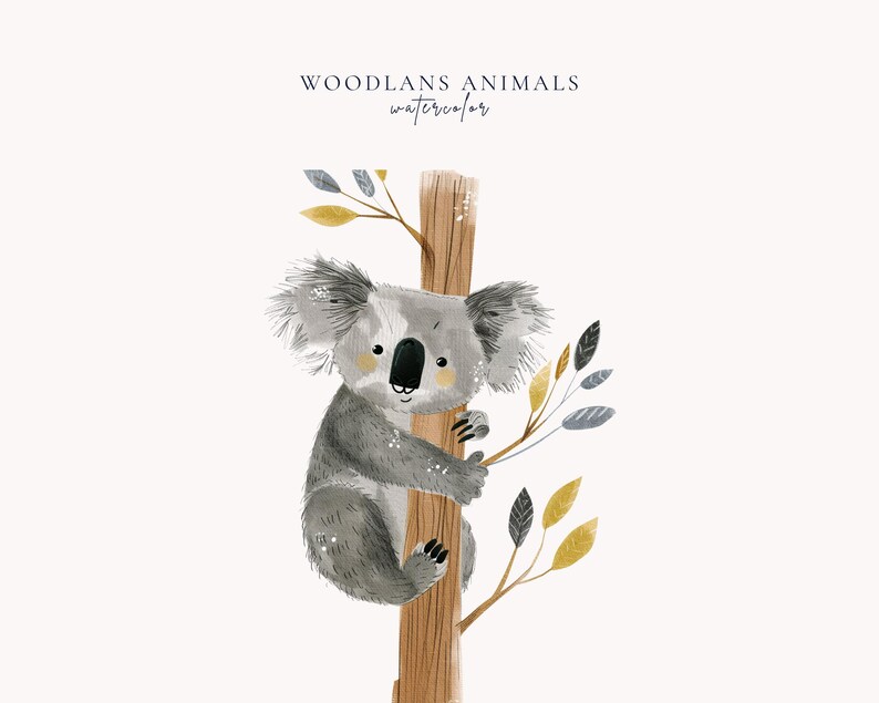 Watercolor Woodland Animals Clipart, Forest Friends Clip Art, Cute Fall ...
