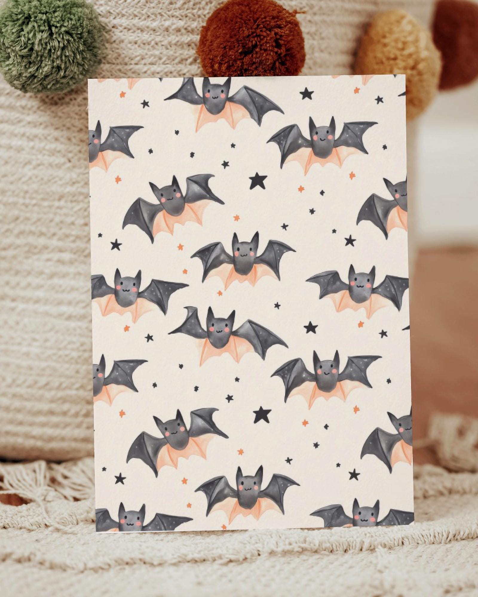 Cute Bat Halloween Pattern, Spooky Bat Digital Paper, Halloween ...