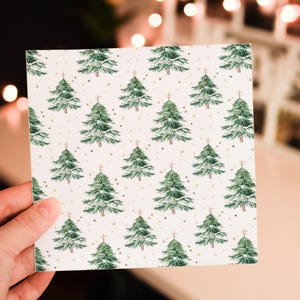 Christmas Tree Seamless Pattern, Green Christmas Trees With Gold Stars ...