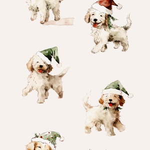 Cute Dog Watercolor Clipart, Christmas Dog Clipart, Puppy Clipart ...