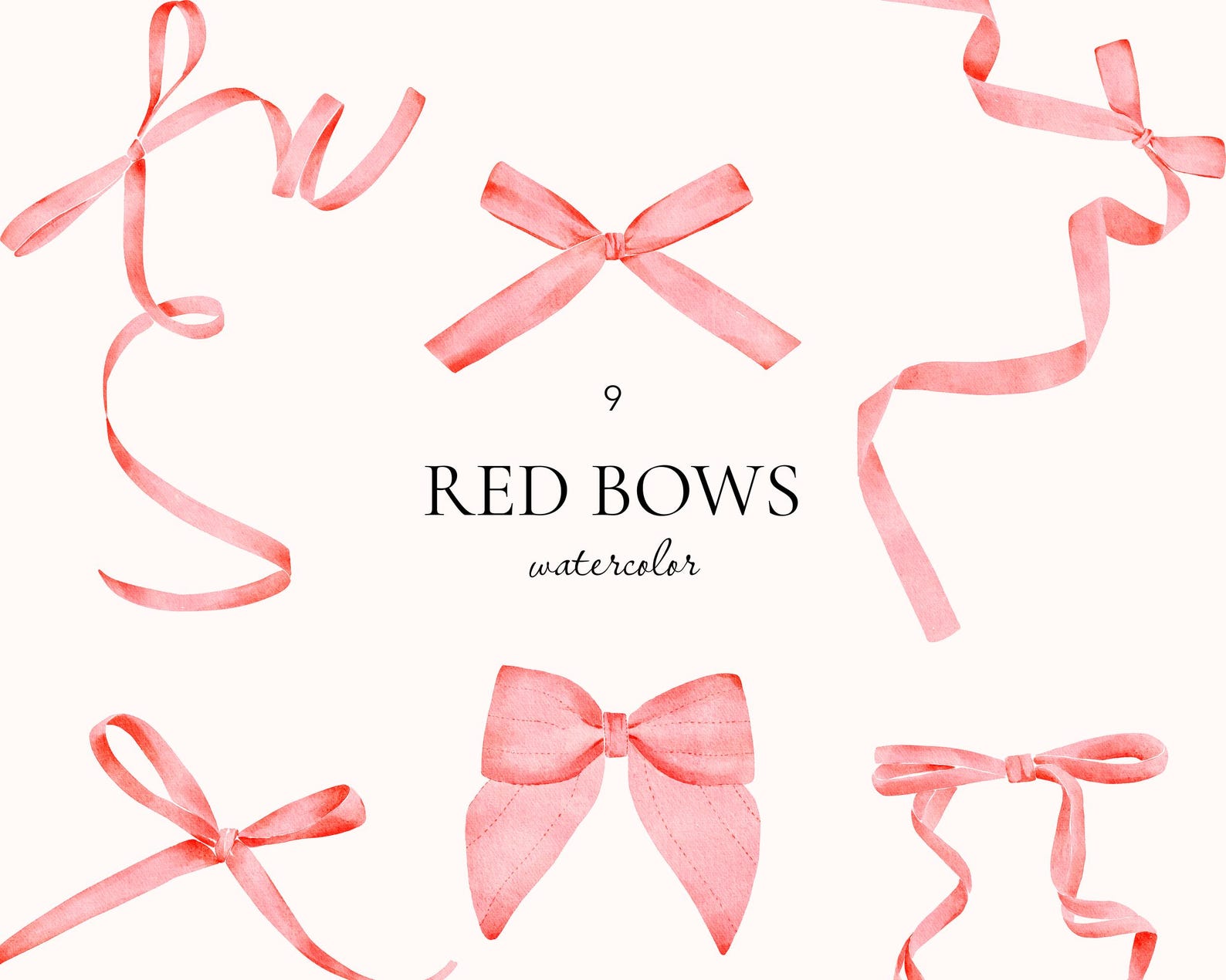 Watercolor Red Bow Clipart, Red Ribbon PNG, Coquette Aesthetic Red Bow ...