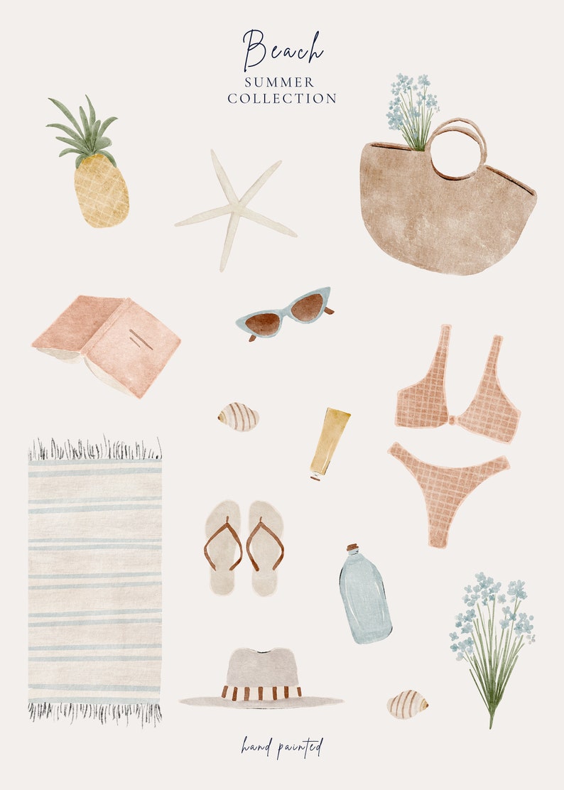 Watercolor Summer Vibes Png Clipart, Beach Girl Clip Art, Beach ...