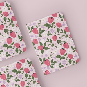 Strawberry Seamless Pattern, Pink Strawberries PNG Seamless File, Hand ...