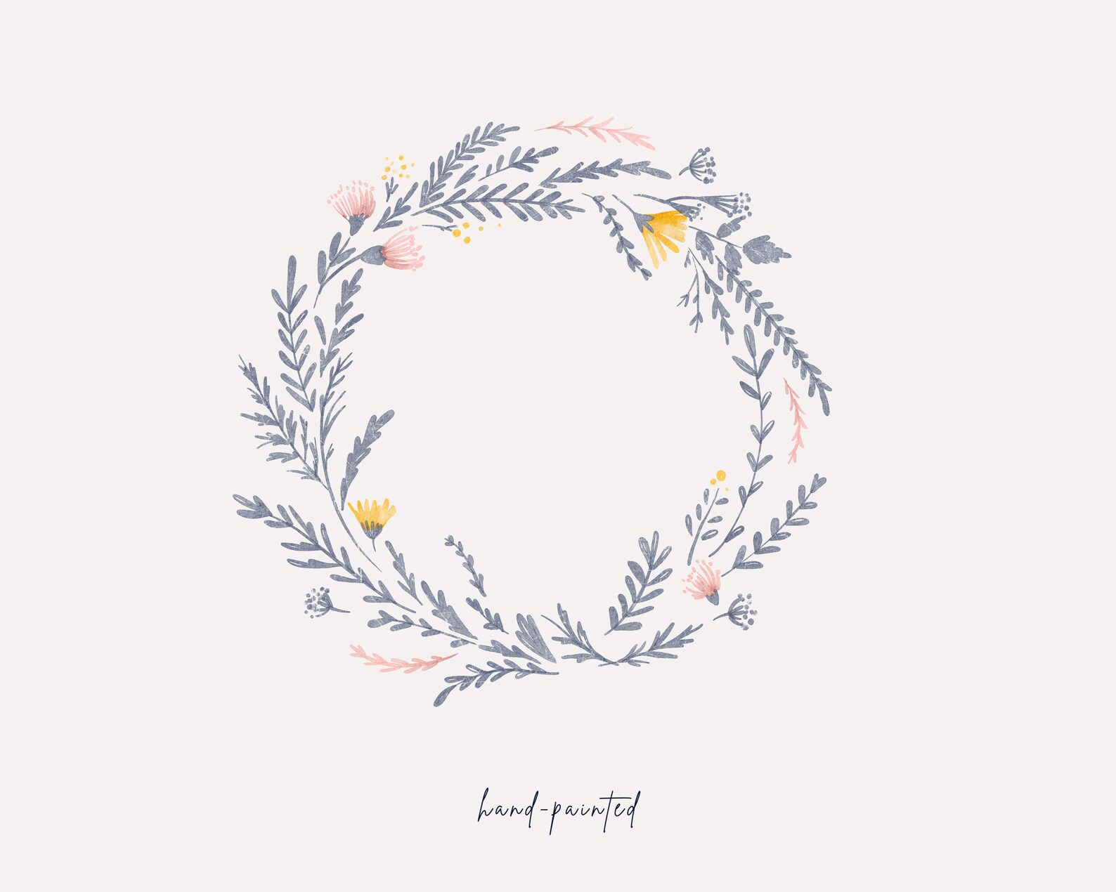 Watercolor Floral Doodle Wreath Png, Wildflower Wreath Clipart, Modern ...