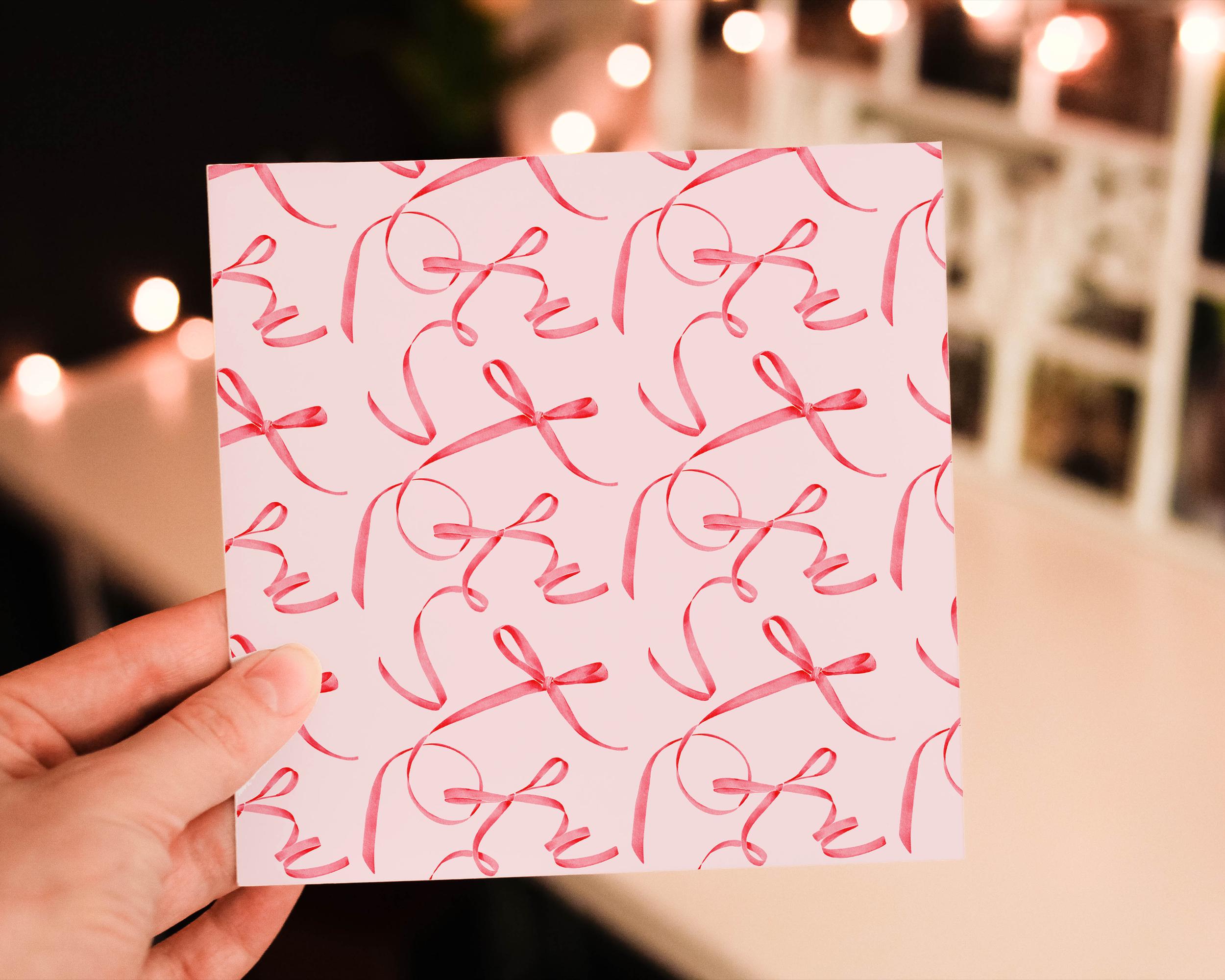 Red Bows Seamless Watercolor Pattern, Elegant Red Ribbon Design for ...