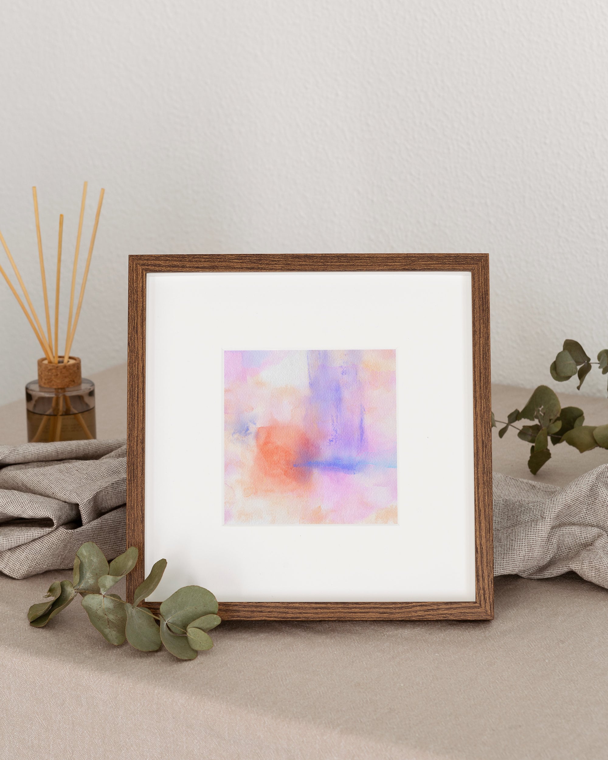 Pastel Watercolor Digital Background Clip Art, Purple Orange Watercolor ...