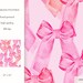 Pink Bows Seamless Pattern, Watercolor Ribbon Digital Paper, Cute Pink ...