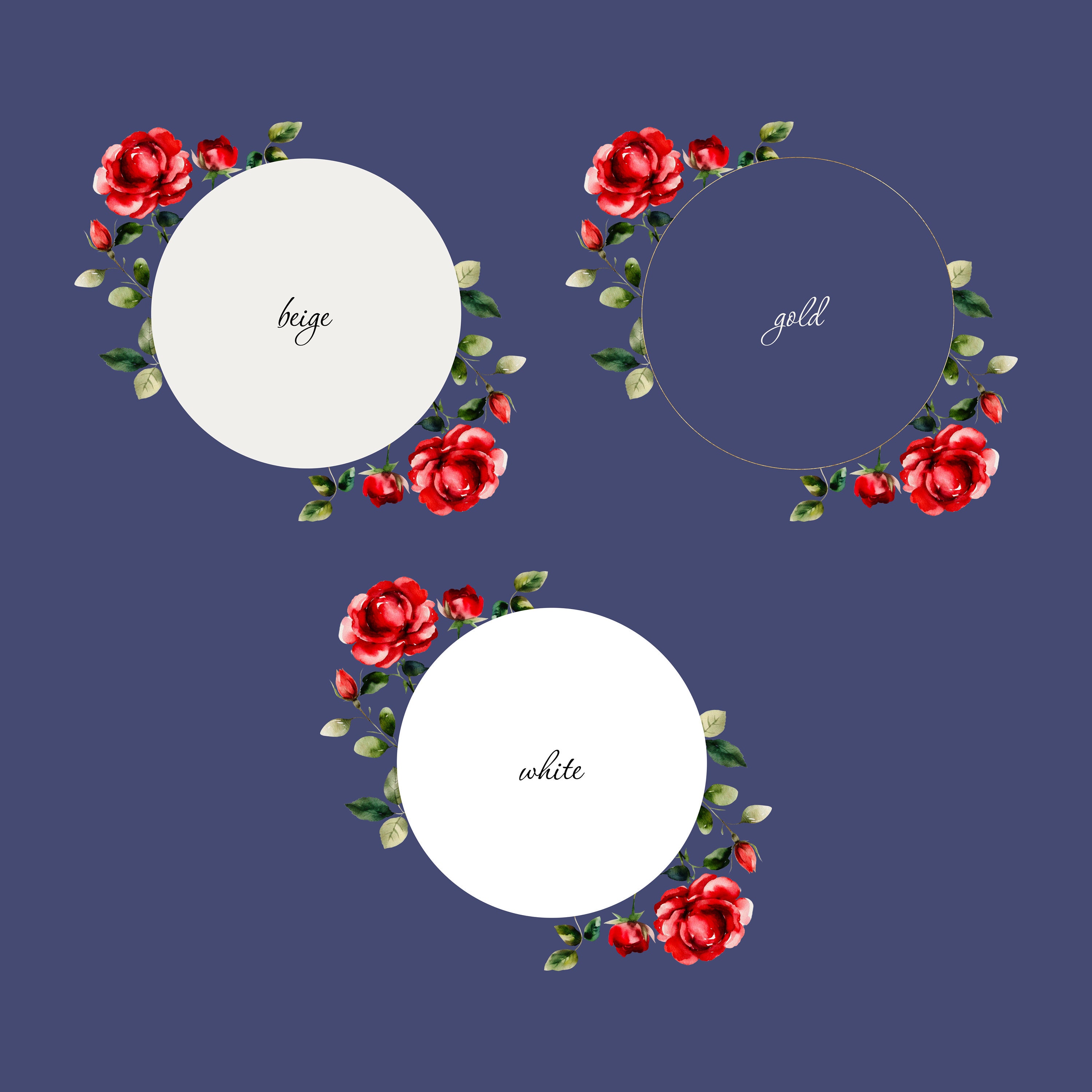 Rose Round Frame Clipart, Rose Border Png, Watercolor Border, Elegant ...