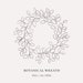 Botanical Line Art Wreath Svg Clipart, Modern Floral Wreath Svg, Leaves ...