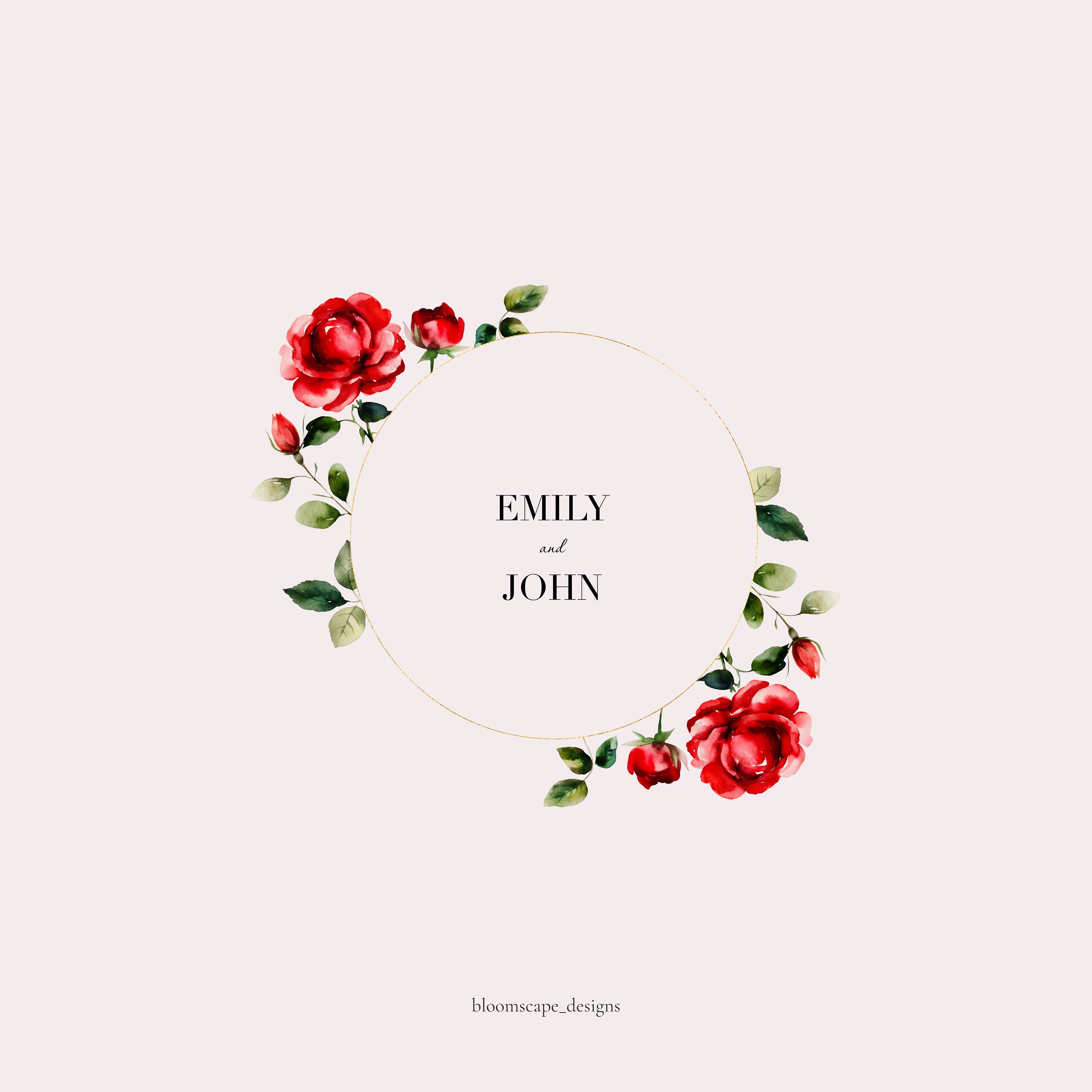 Rose Round Frame Clipart, Rose Border Png, Watercolor Border, Elegant ...