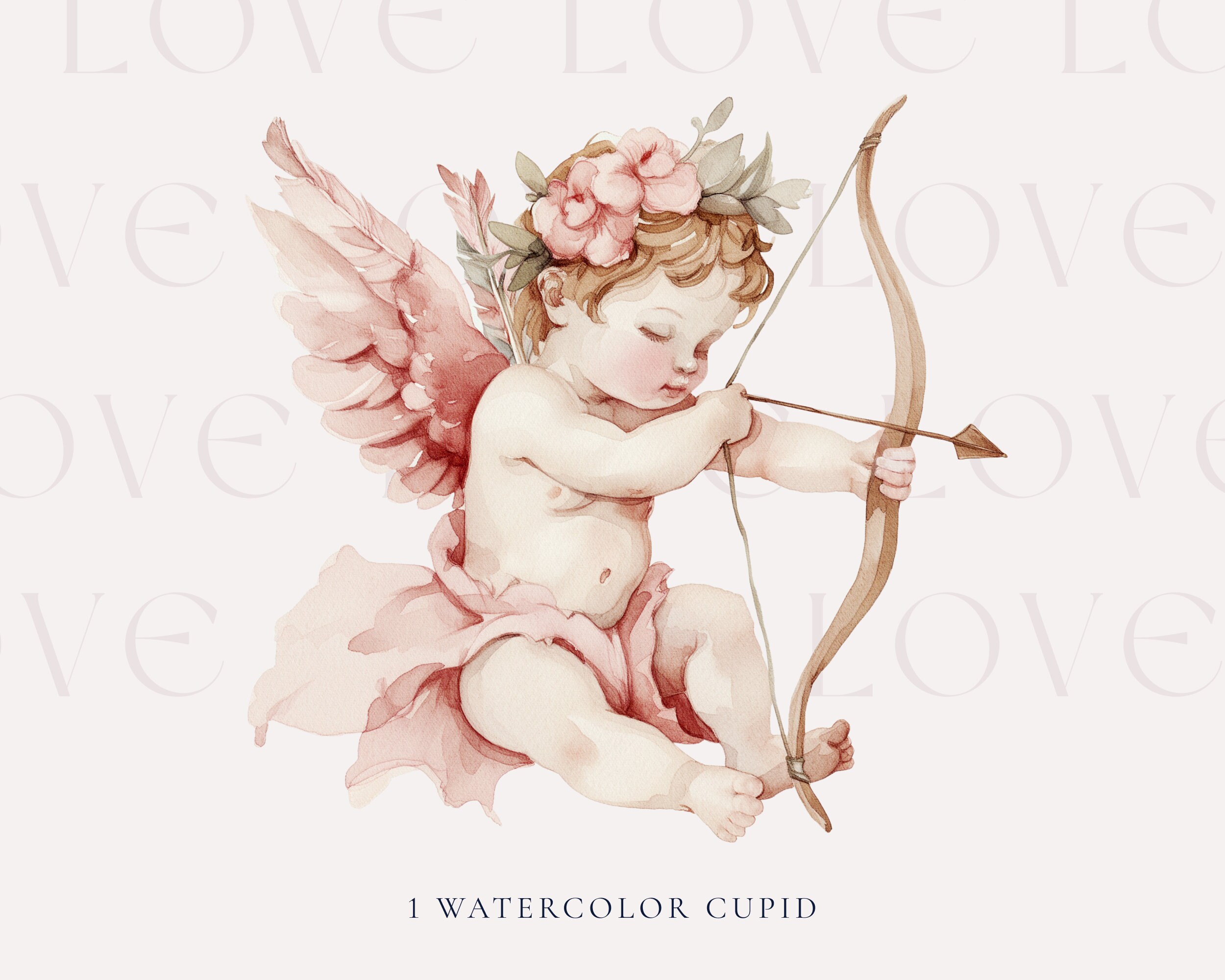 Watercolor Cupid Angel Clipart, Cute Valentine's Day Clipart Png, Baby ...