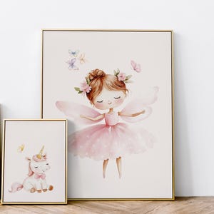 Watercolor Fairy Garden Clipart, Pink Fairy Princess PNG, Woodland ...