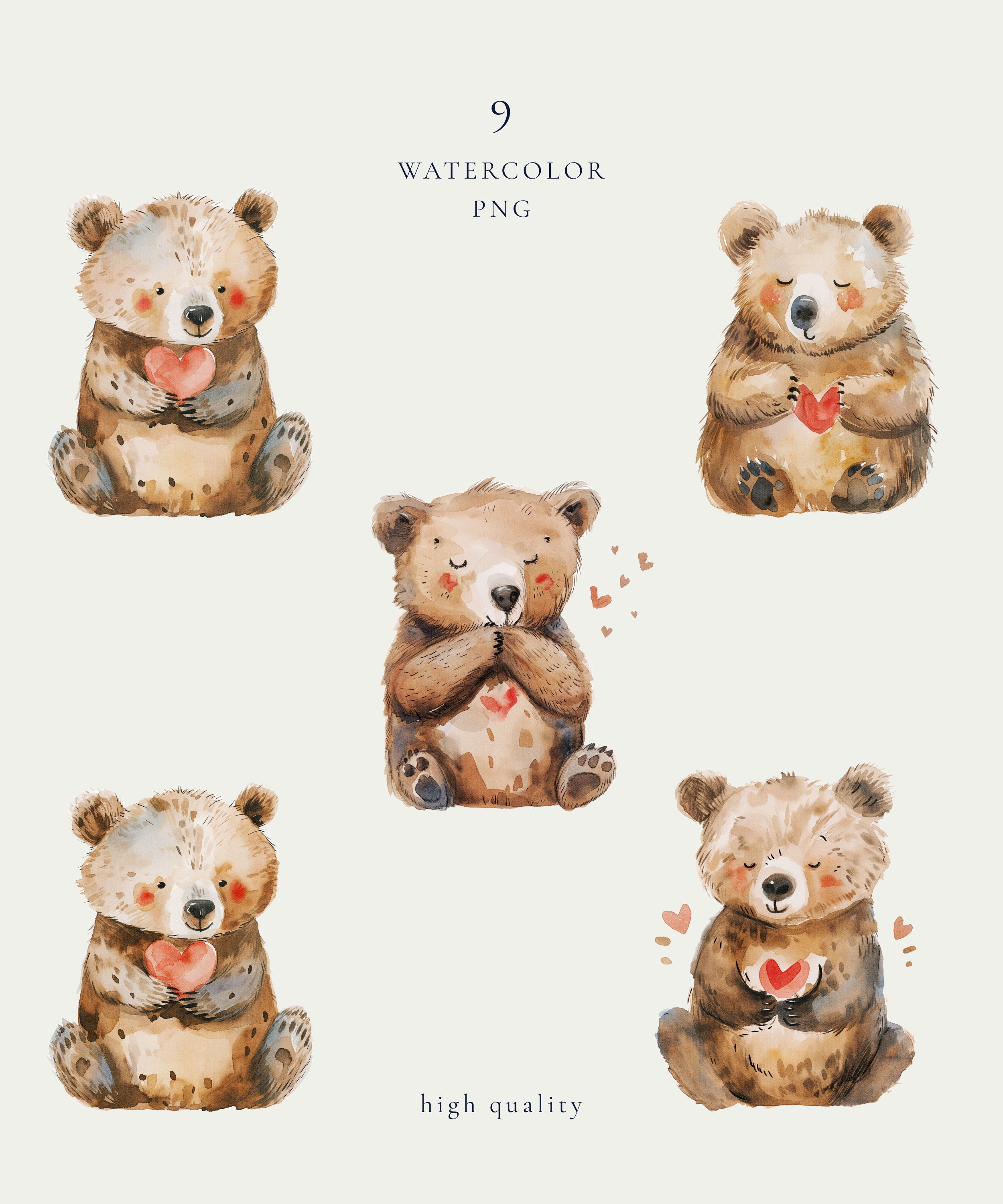 Watercolor Clipart Valentine Day, Cute Bear Love Clipart, Bear With ...