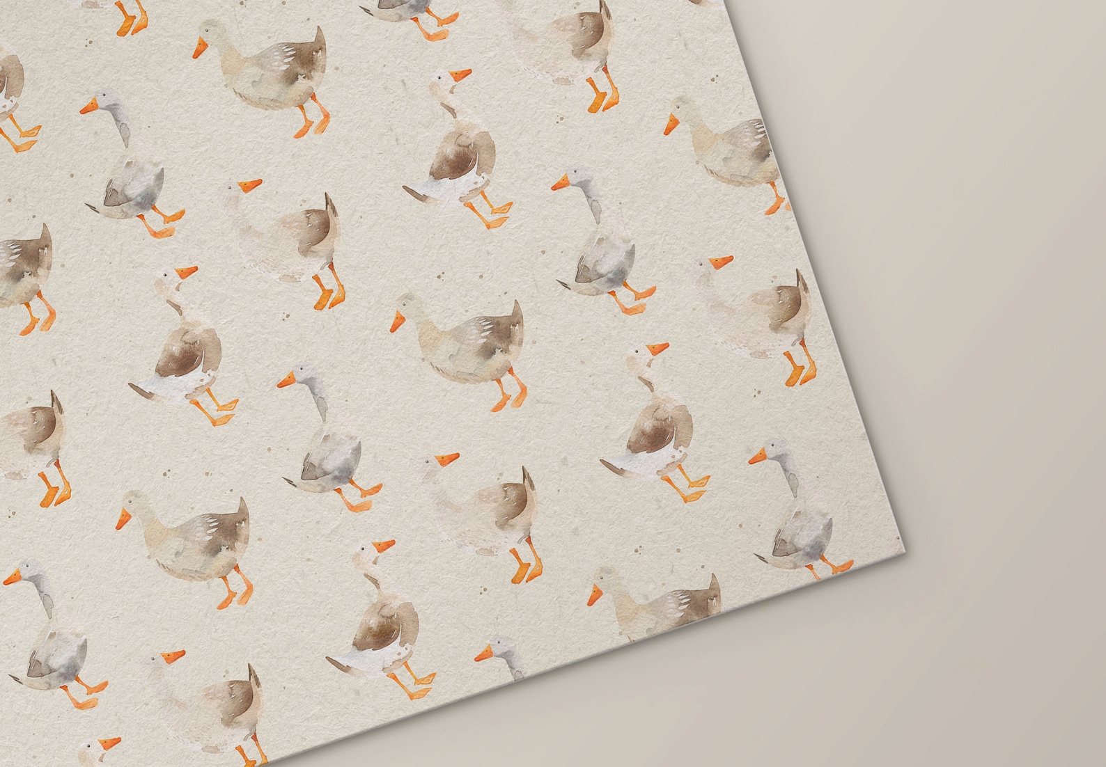 Cute Goose Digital Paper Background, Watercolor Seamless Pattern ...