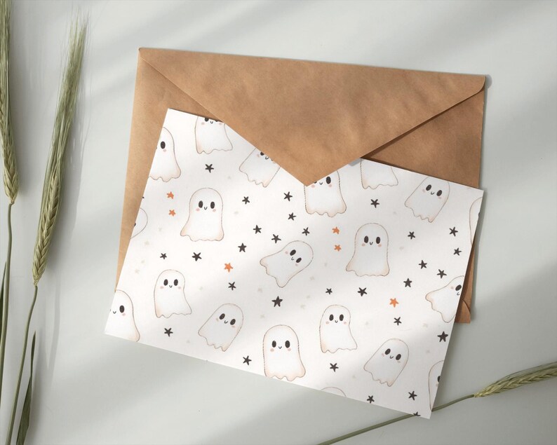 Cute Ghost Halloween Pattern, Spooky Ghost Digital Paper, Halloween ...