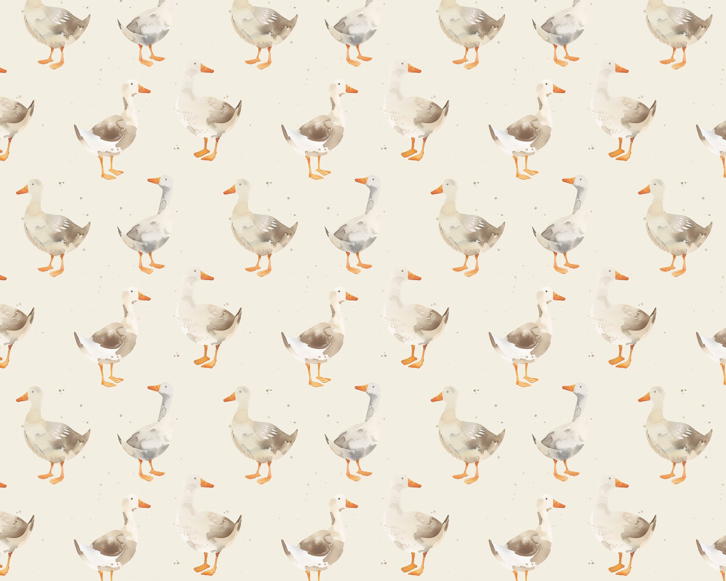 Cute Goose Digital Paper Background, Watercolor Seamless Pattern ...
