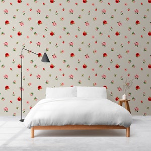 Red Roses Seamless Pattern, Watercolor Rose Background, Floral Pattern ...