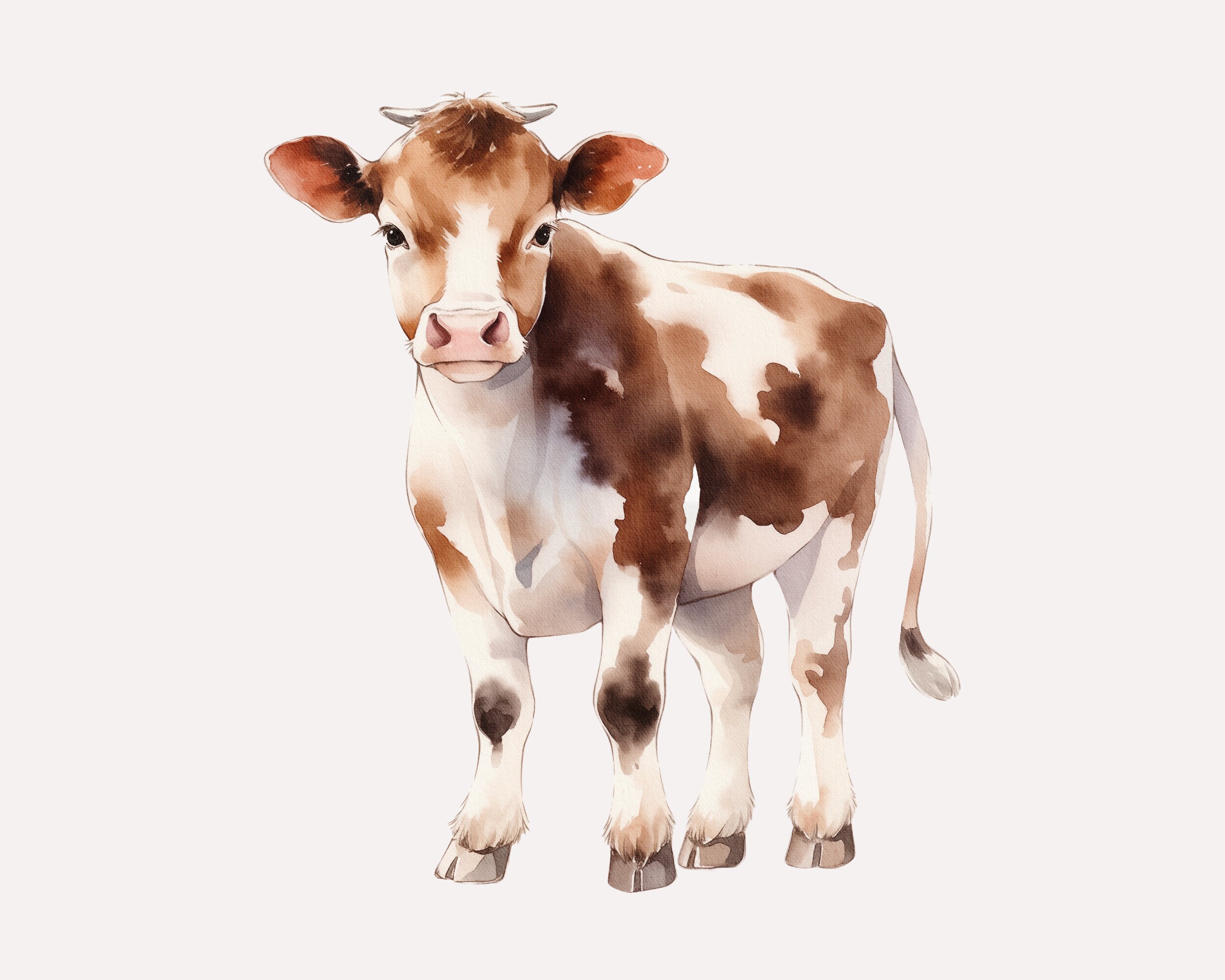 Watercolor Cow Clipart Png, Cow Face, Farm Clipart, Floral Cow ...