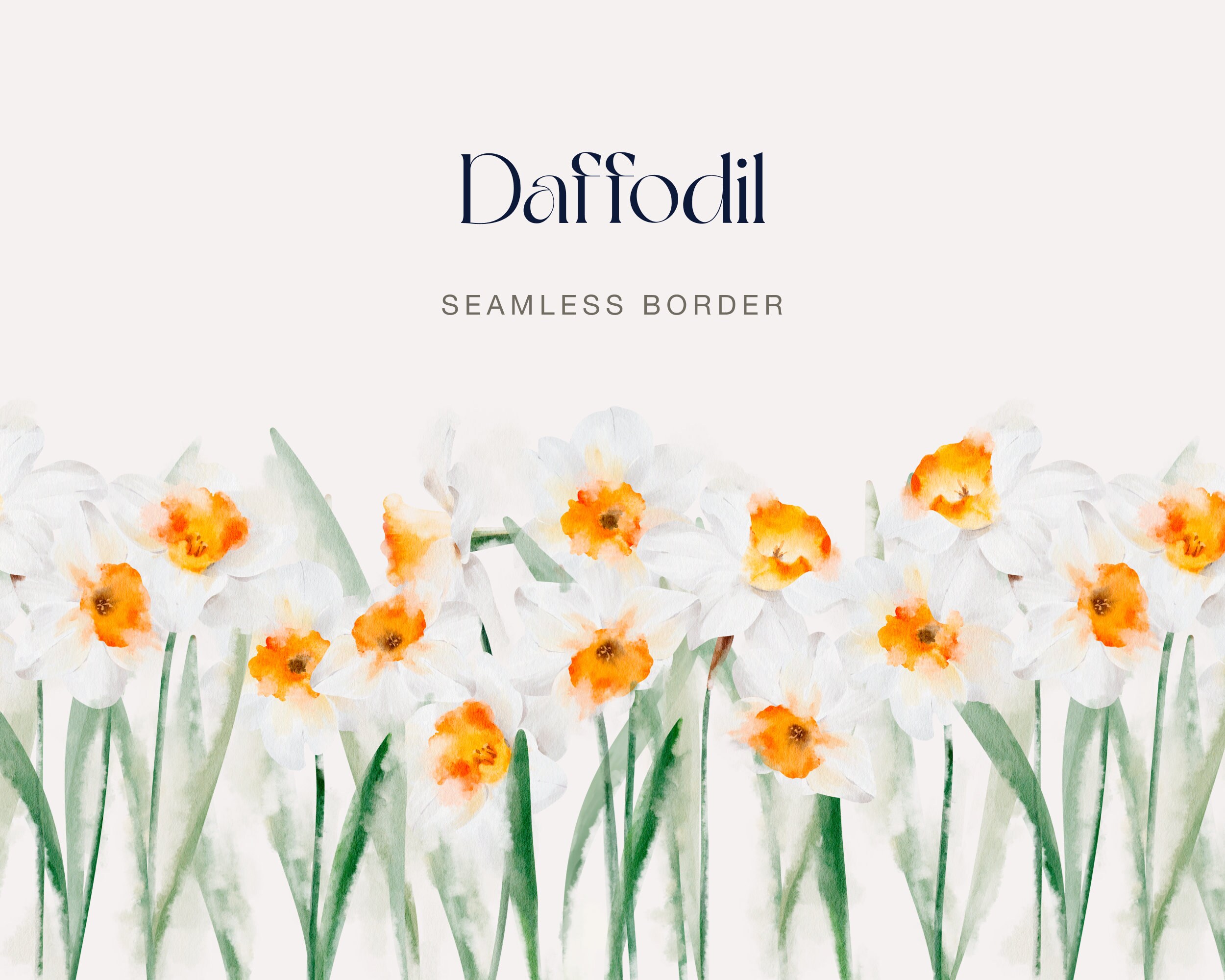 Daffodil Watercolor Seamless Border, Spring Floral Border Png, Mother's ...