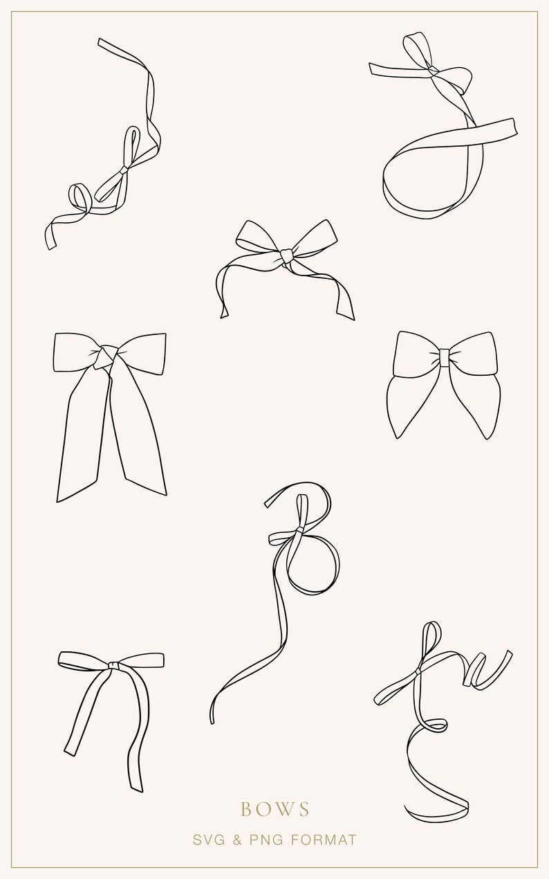Line Bow Svg Clipart, Bow Png Collection, Baby Girl Clipart, Baby Boy ...