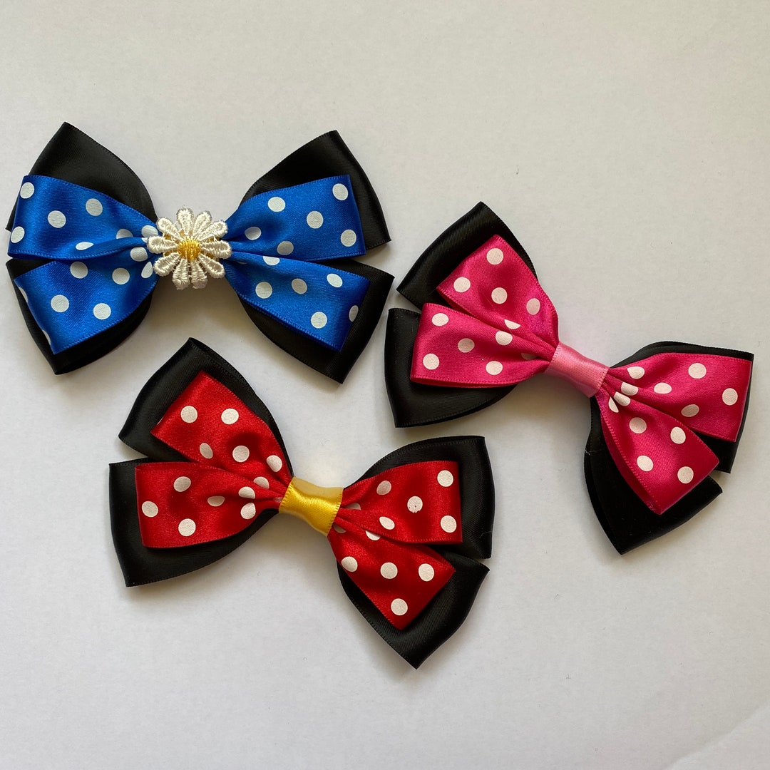 Minnie Mouse Inspired Hair Bow for Dress up and Cosplay Disney Themed ...