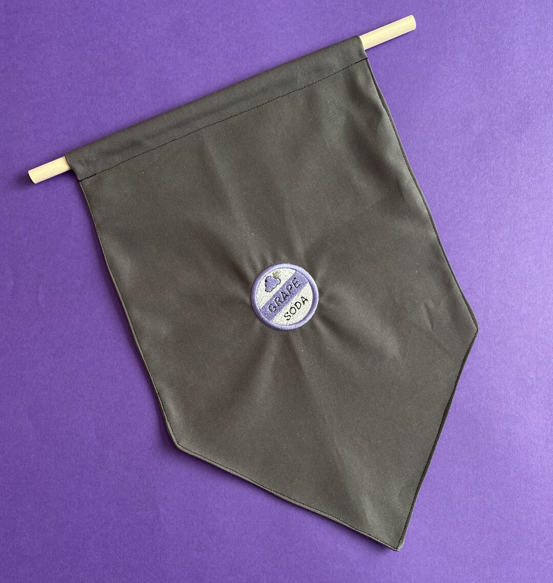 Grape Soda Badge Inspired Design, Embroidered Pin Badge Display Flag ...