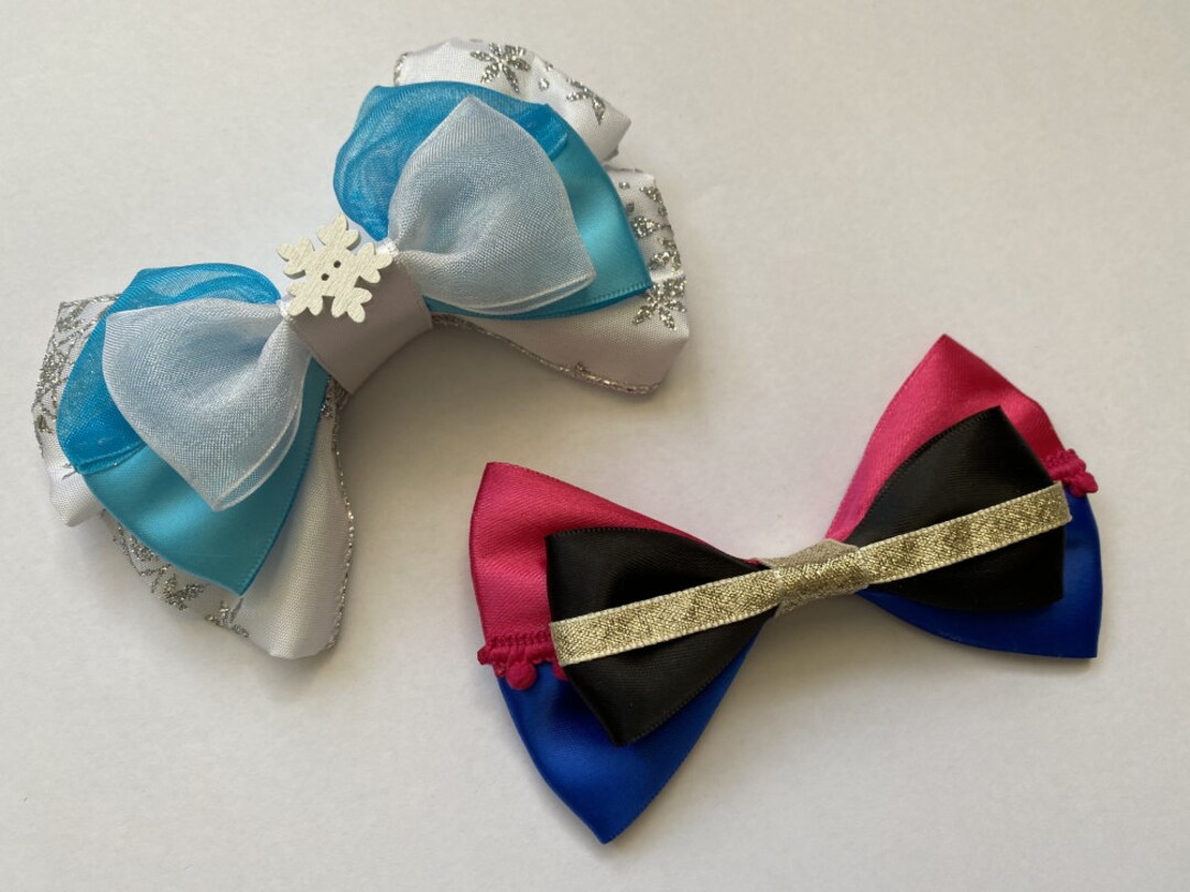 Anna and Elsa Inspired Hair Bows for Dress up and Cosplay Frozen - Etsy