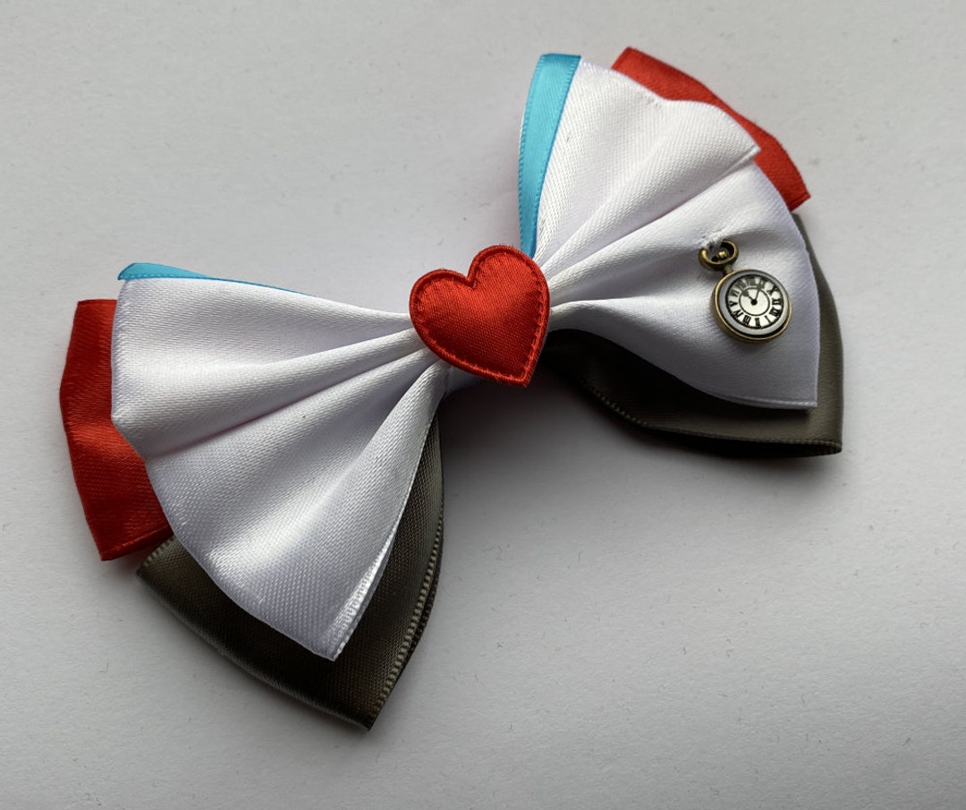 White Rabbit Inspired Hair Bow for Dress up and Cosplay Alice in ...