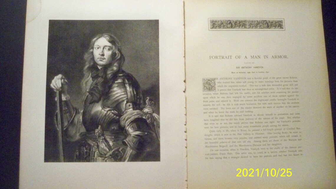 Engraving - PORTRAIT of A MAN in ARMOR - Circa - 1880's - Etsy