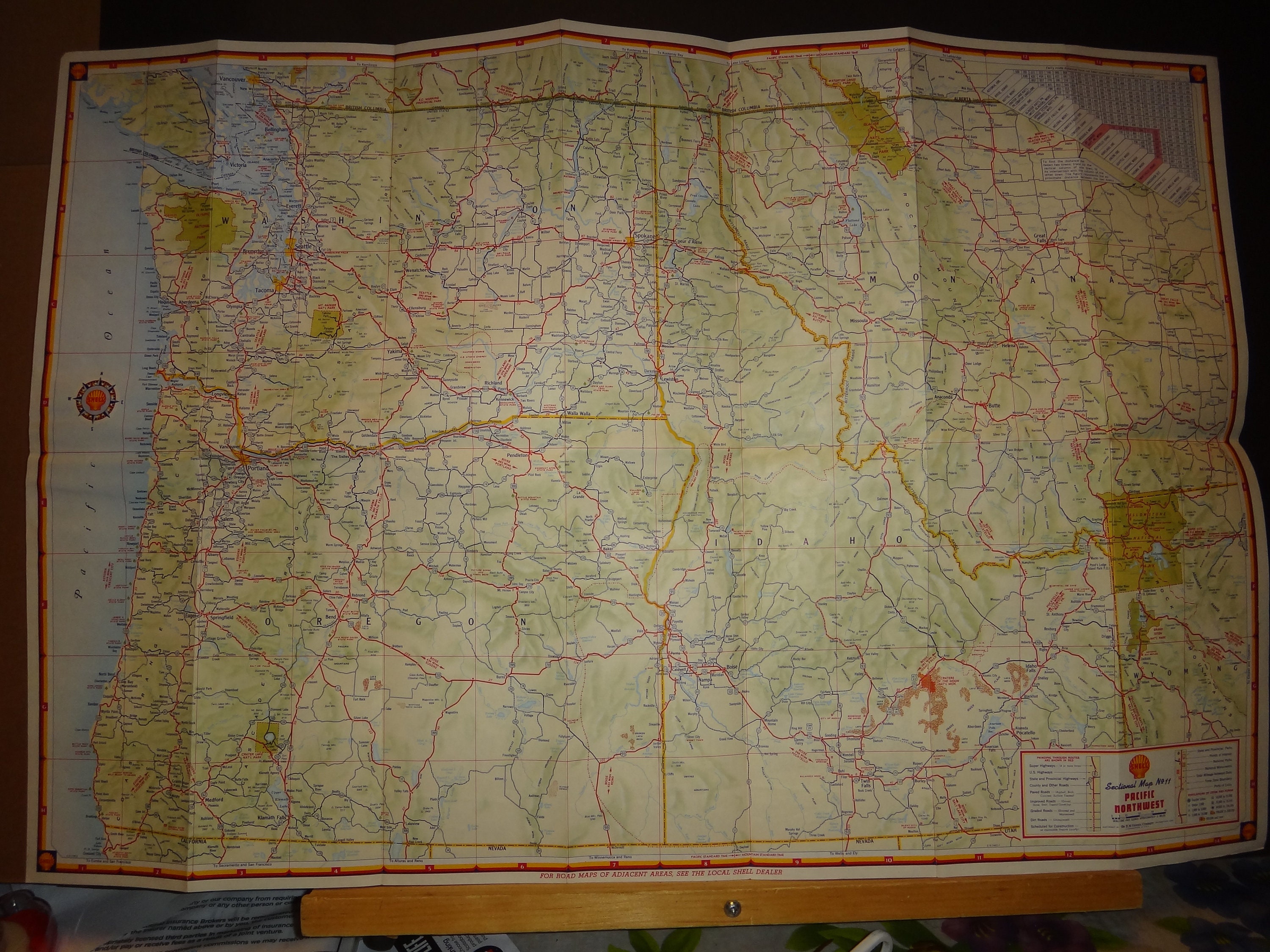 SHELL MAP - PACIFIC Northwest - 1950 - Etsy