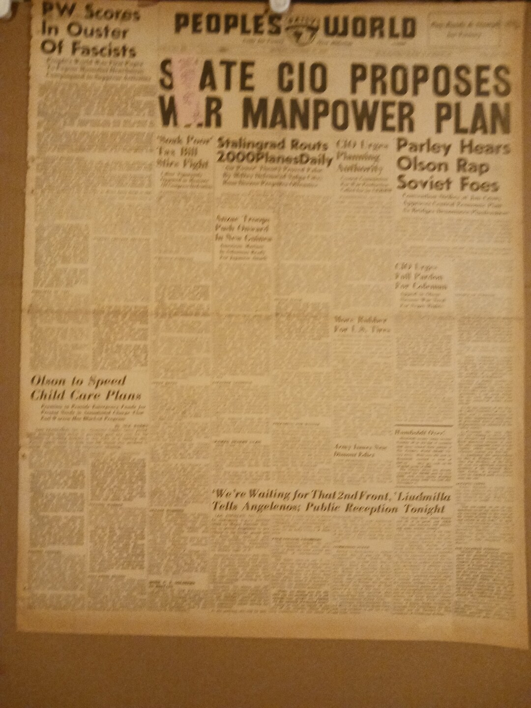 Peoples Daily World Newspaper - October 12, 1942 - WAR MANPOWER PLAN - Etsy