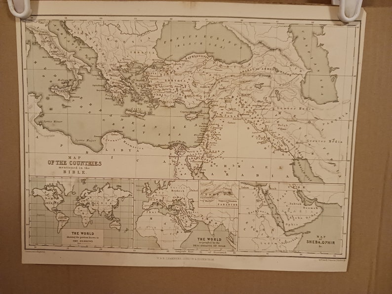 ISRAEL - Map - COUNTRIES of the BIBLE- 1860 - Etsy