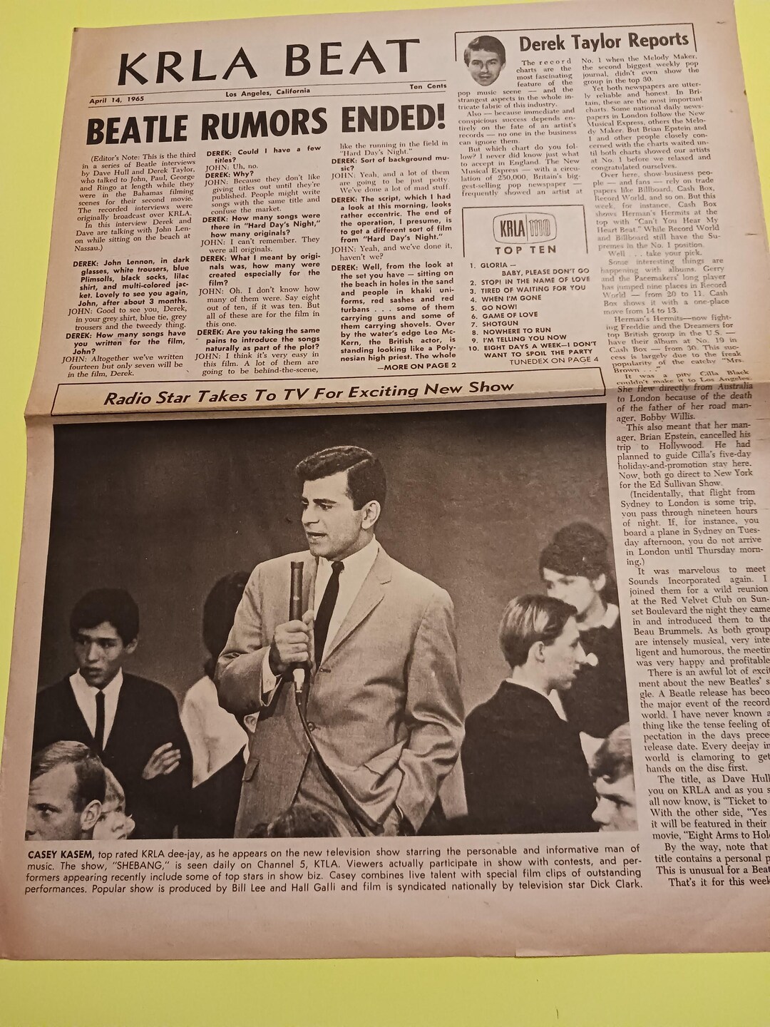KRLA BEAT - APRIL 14, 1965 - Etsy