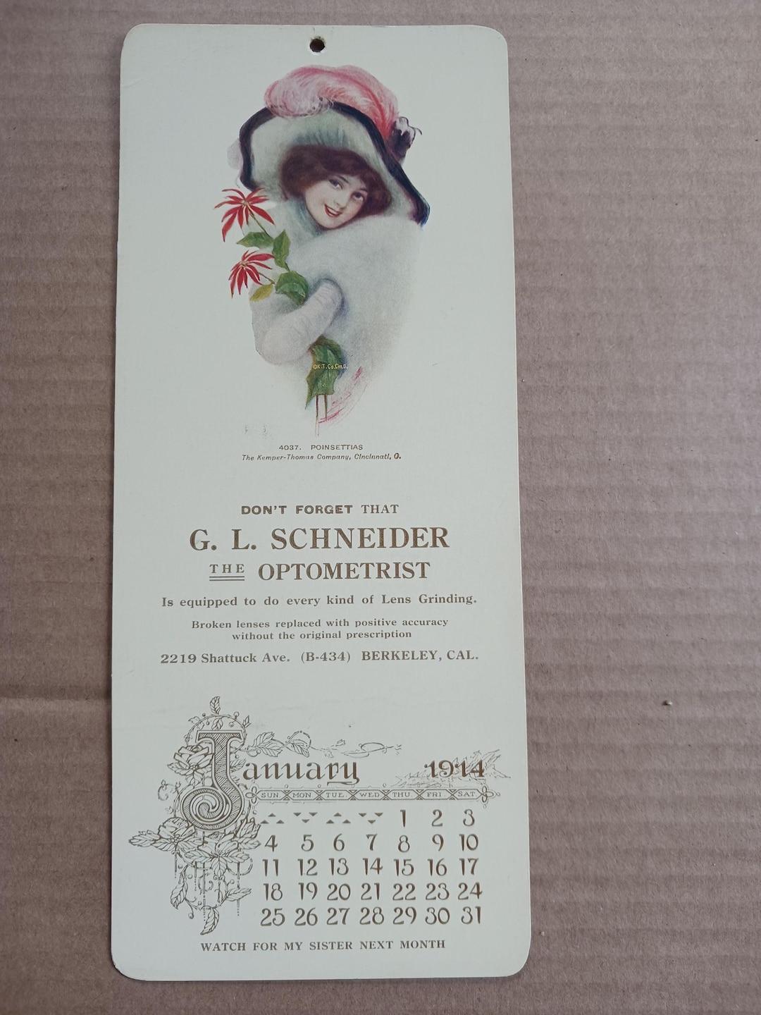 4 VINTAGE CALENDARS - 1914 - Etsy