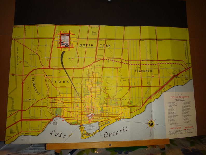 TORONTO VISTORS MAP 1956 - Etsy