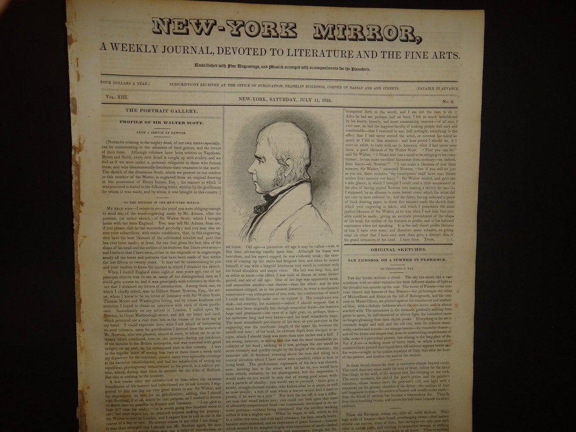 7 ORIGINAL HISTORICAL NEWSPAPERS - 1832, 1835, 1850, 1855, 1873,1884 ...