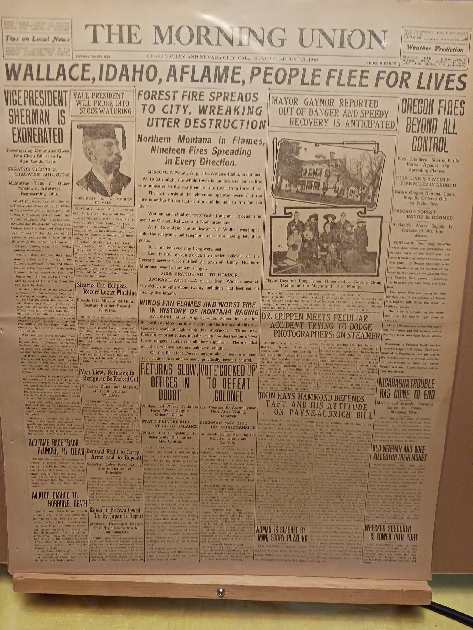 Newspaper - the Morning Union - WALLACE IDAHO AFLAME - August 24, 1910 ...