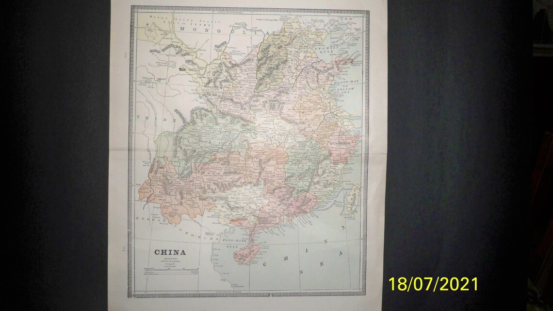 MAP OF CHINA - 1885 - Etsy