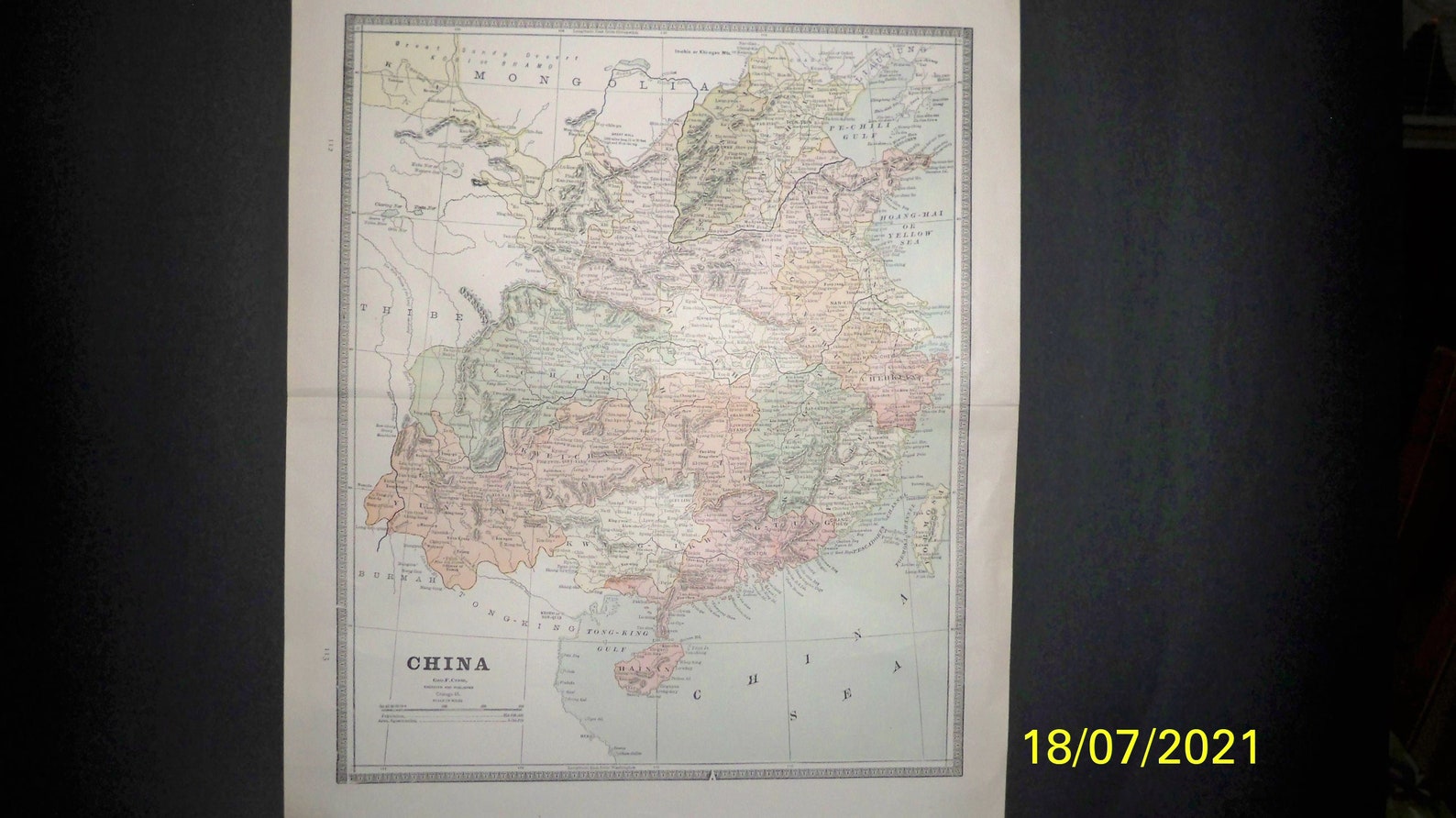 MAP OF CHINA - 1885 - Etsy