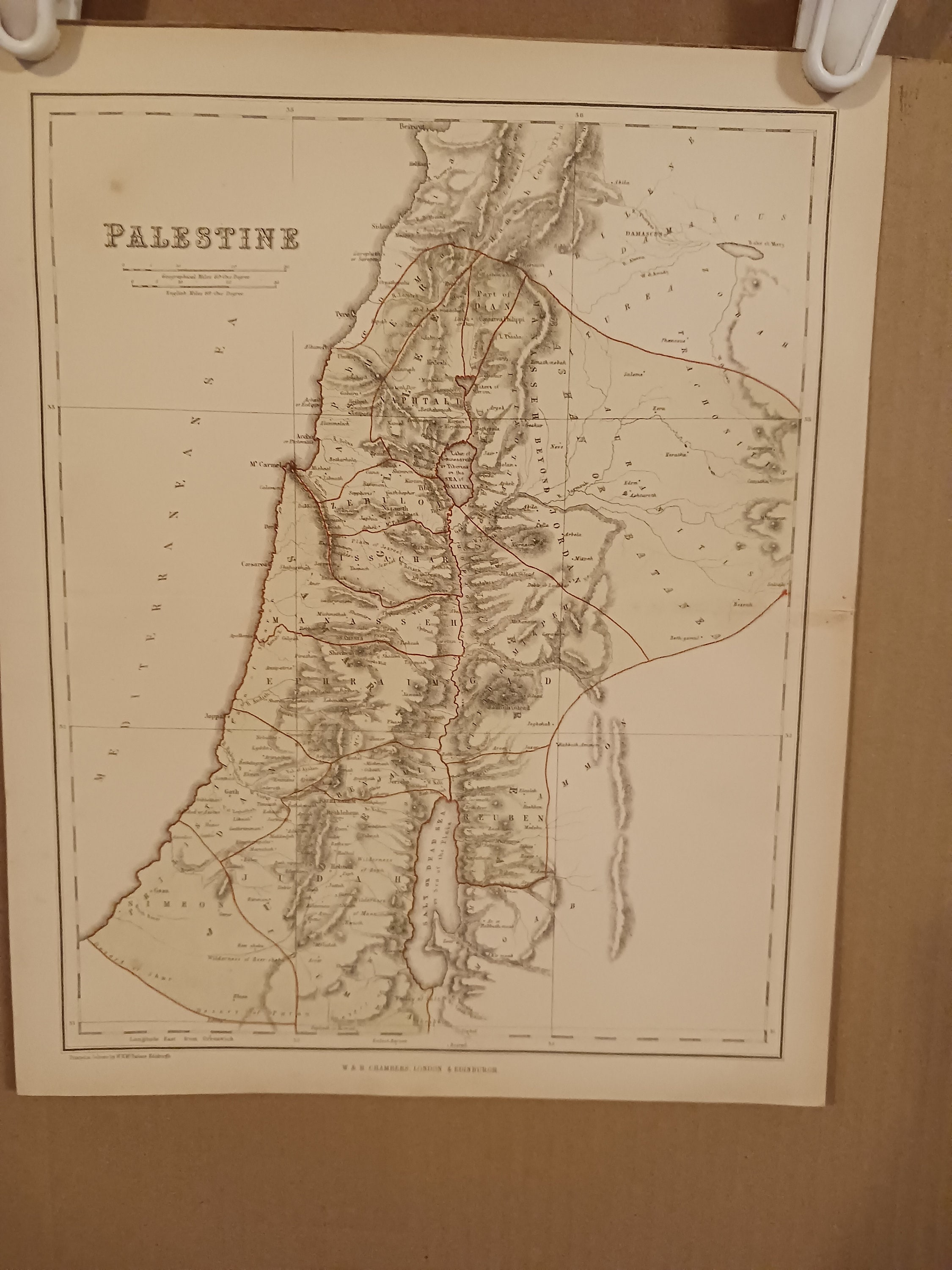ISRAEL - Map - PALESTINE- 1875 - Etsy