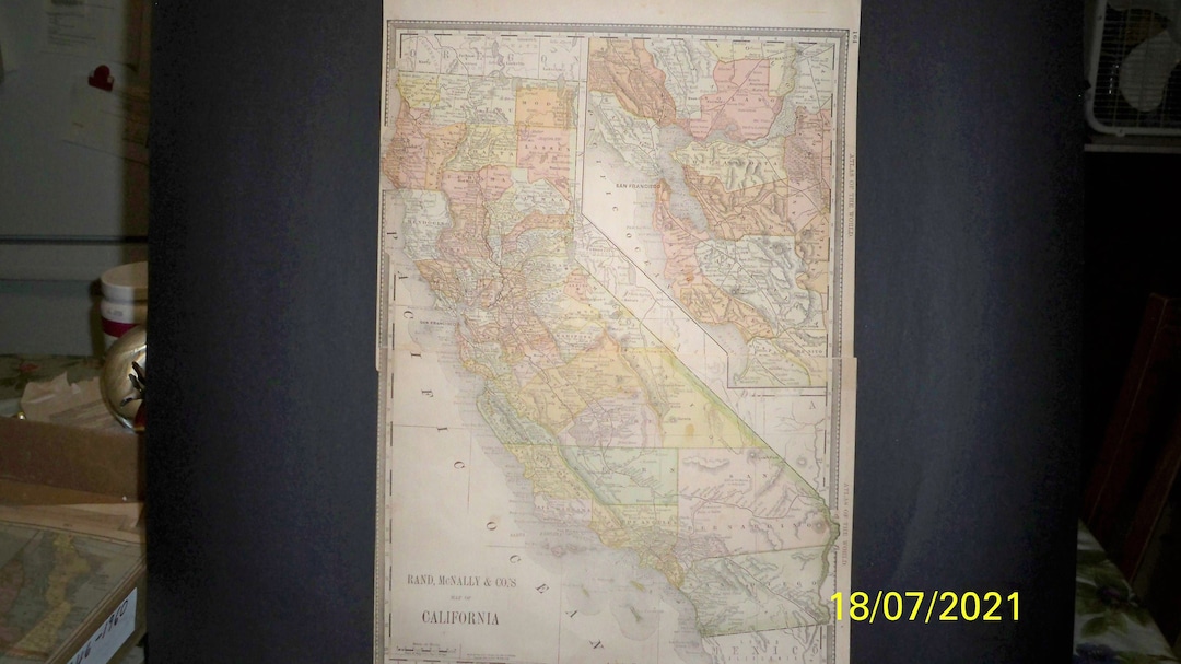 Map of CALIFORNIA - 1890 ERA - Etsy Canada
