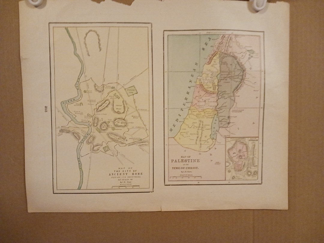 ISRAEL - Map - PALESTINE- 1897 - Etsy