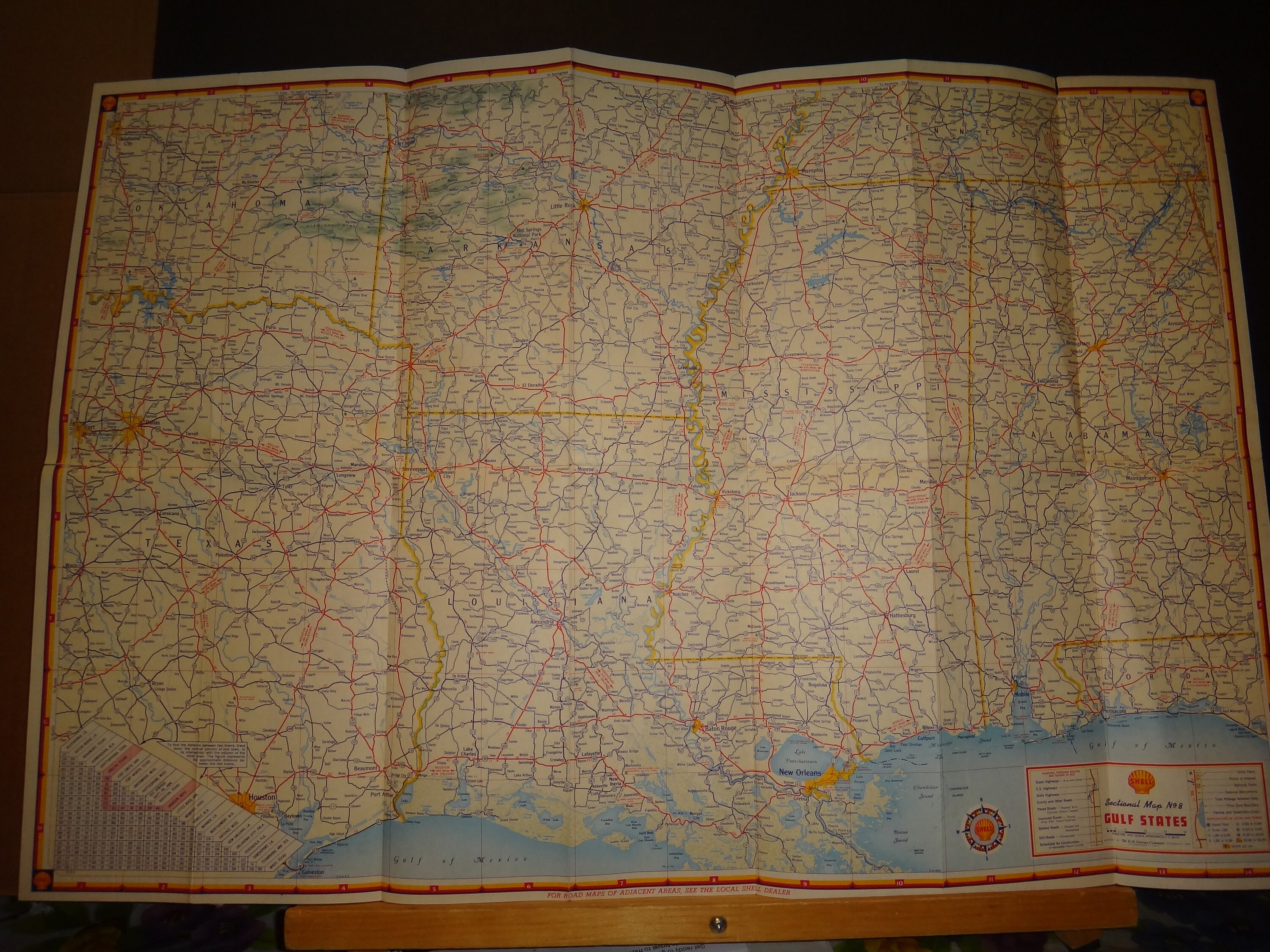 SHELL MAPA de los Estados del Golfo - 1952 - Etsy México