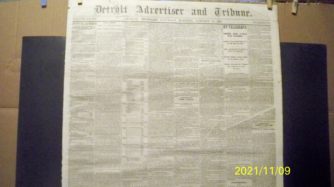 Newspaper - Detroit Advertiser - FORREST'S LAST RAID - January 31, 1863 ...