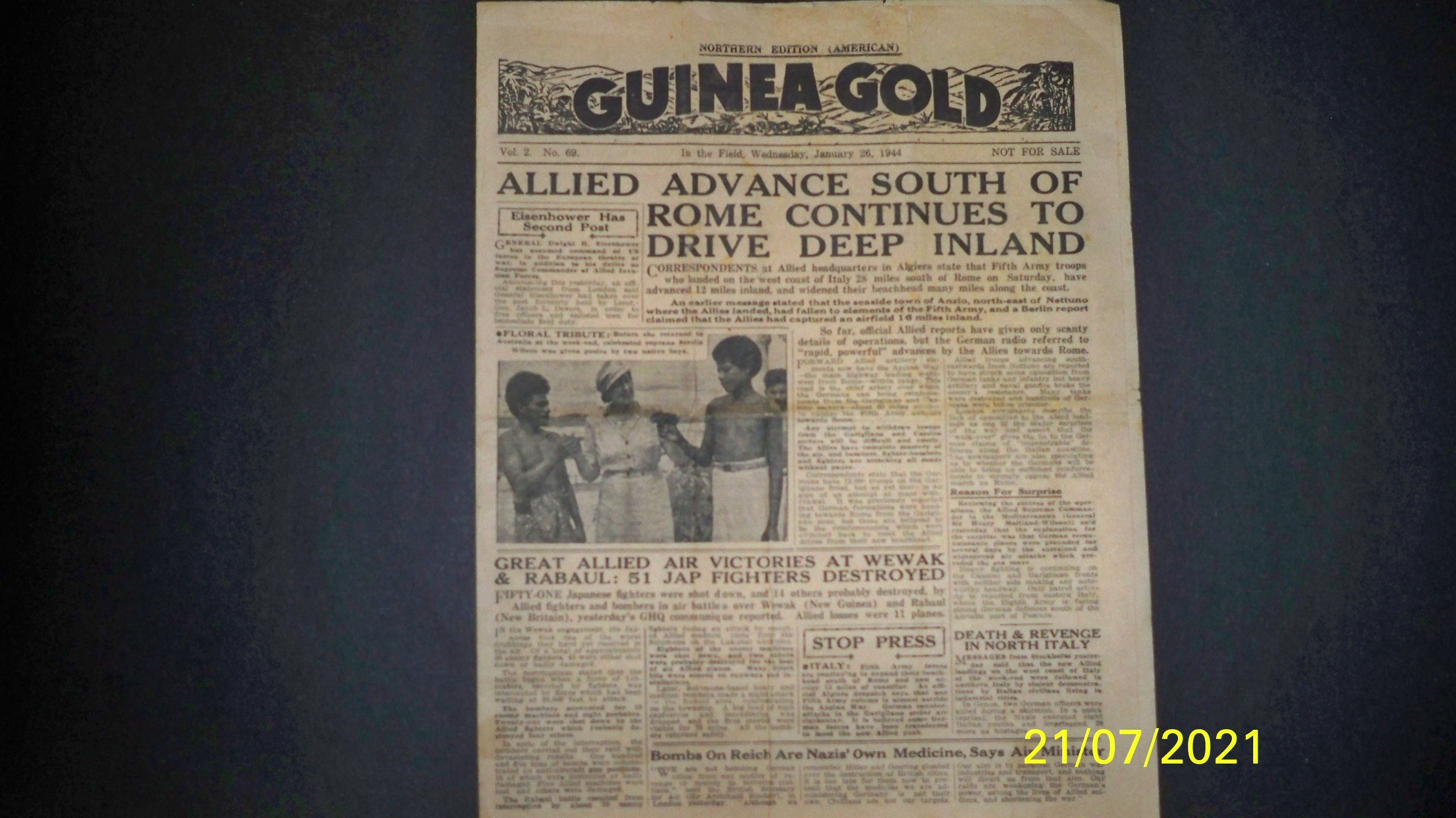Newspaper - GUINEA GOLD, Australia - 1944 - Etsy