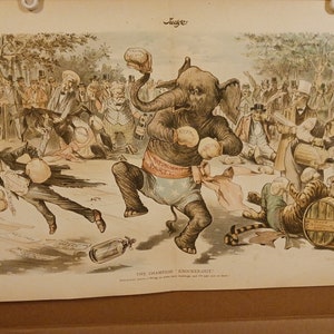 Judge Magazine - the CHAMPION KNOCK-OUT- July 13, 1889 - Etsy