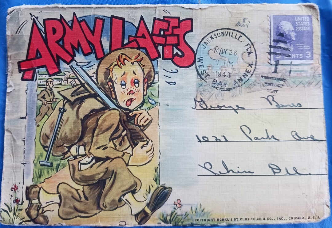 ARMY LAFFS POSTCARDS - 1943 - Etsy
